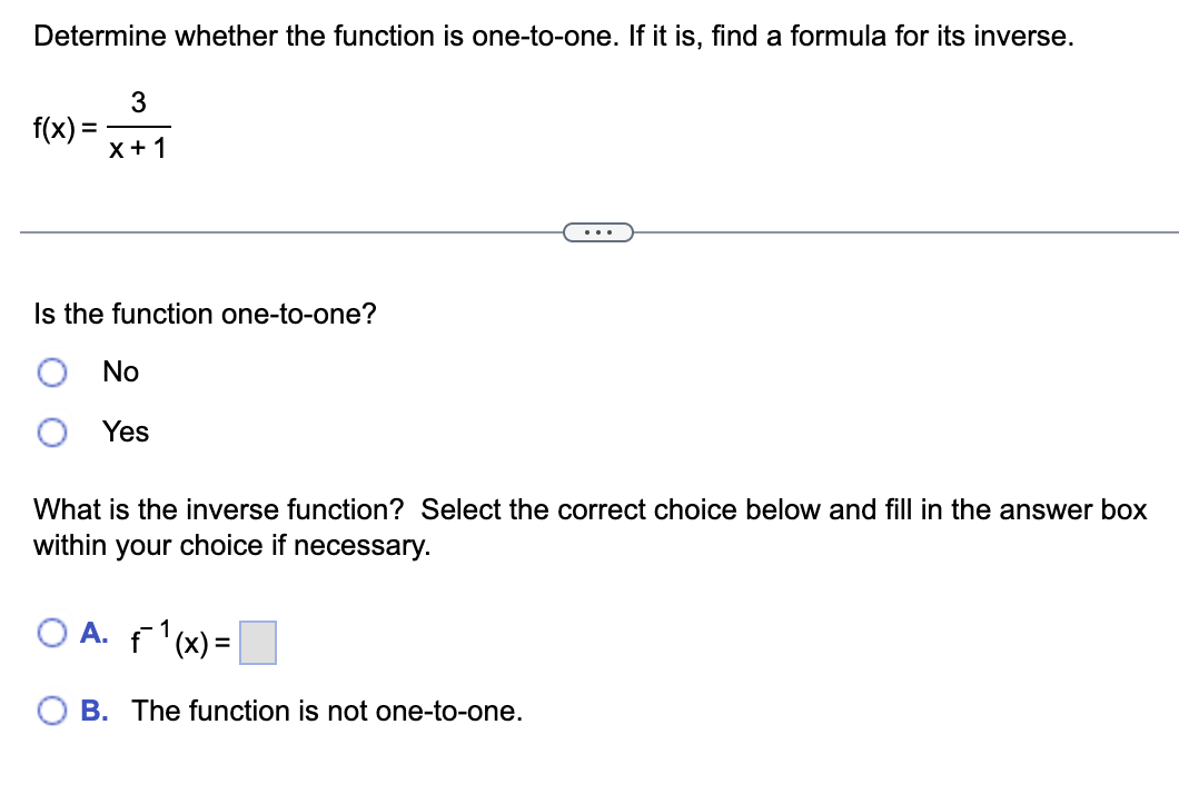 Solved Determine whether the function is one-to-one. If it | Chegg.com