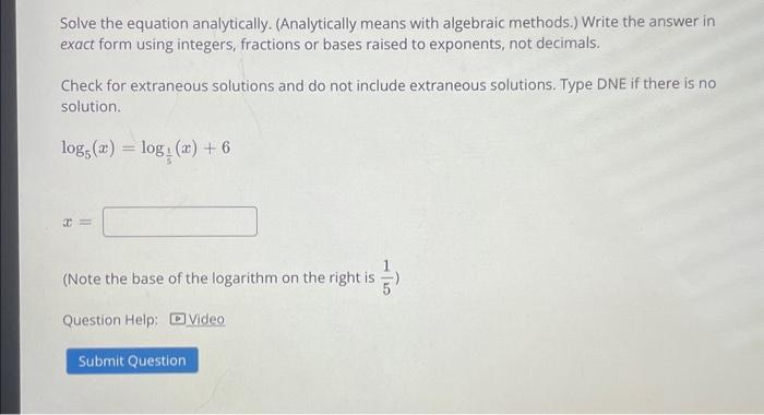 Solved Solve the equation analytically. (Analytically means | Chegg.com
