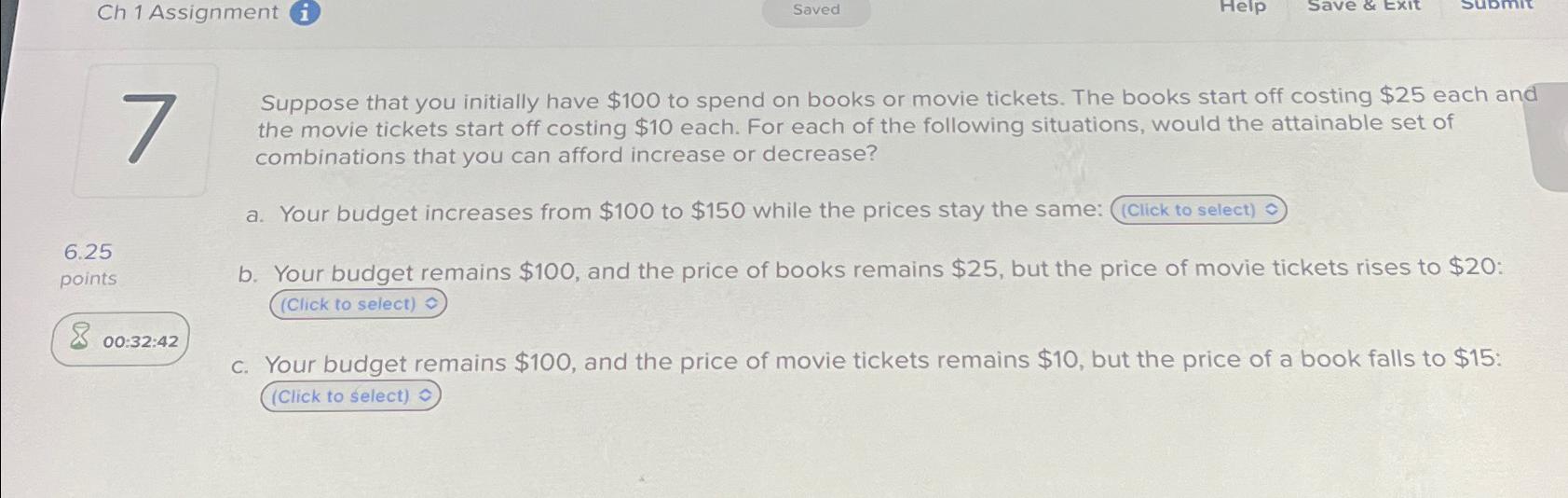 Solved Ch 1 ﻿Assignment iSavedSuppose that you initially | Chegg.com