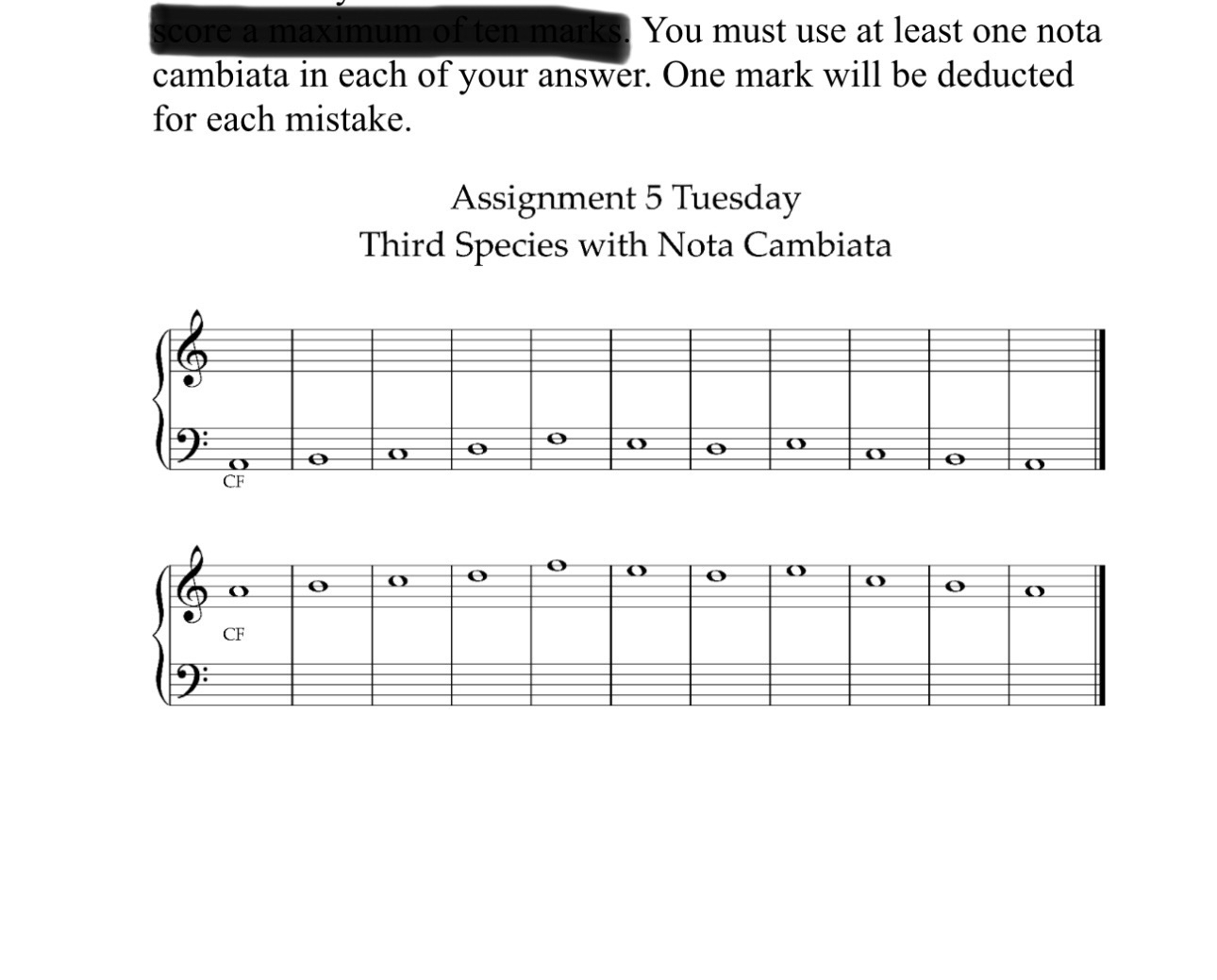 You must use at least one nota cambiata in each of | Chegg.com