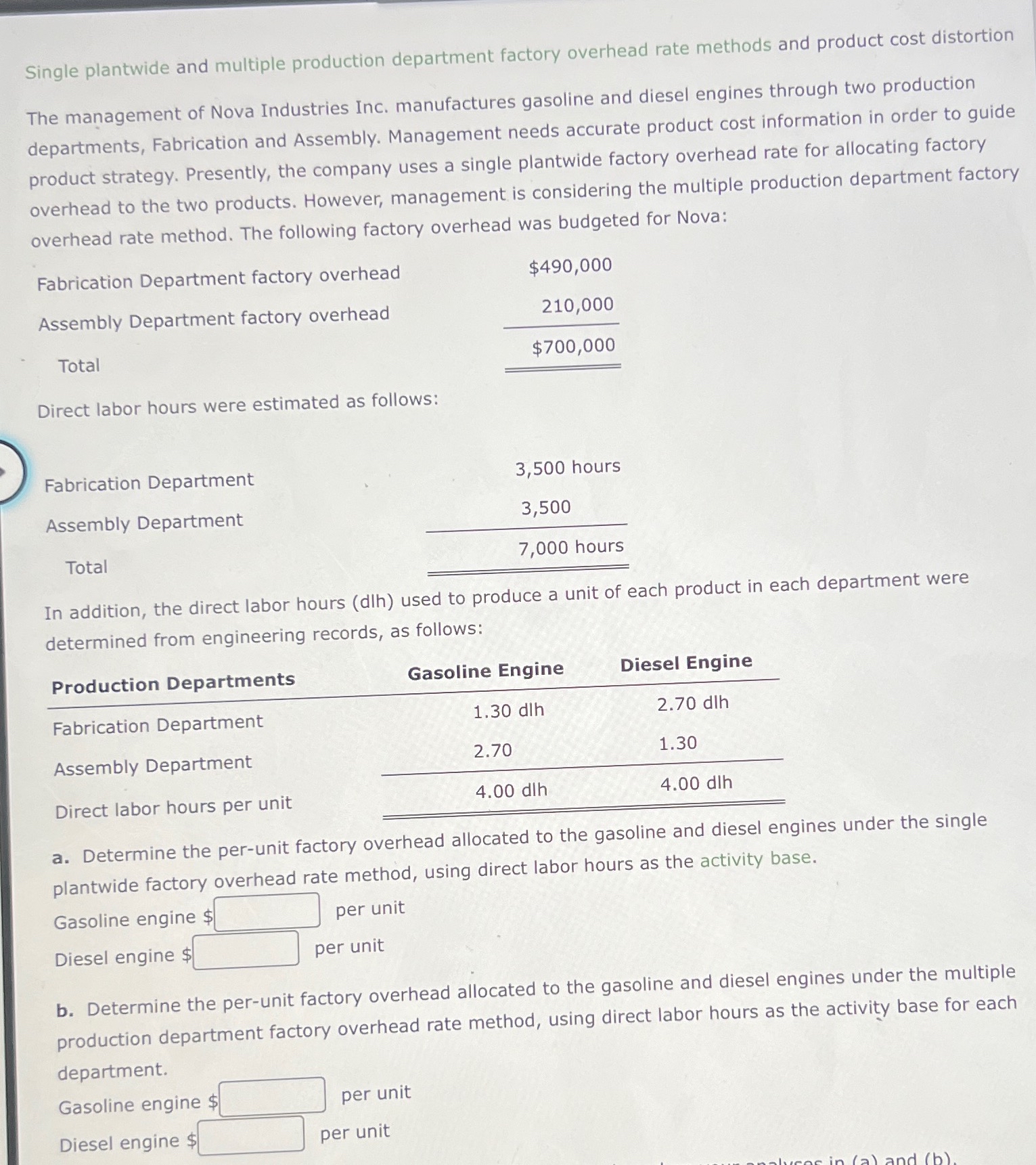 Solved Single plantwide and multiple production department | Chegg.com