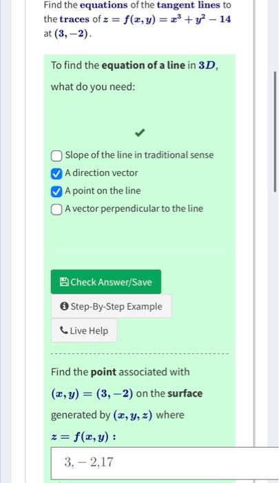 Solved Find the equations of the tangent lines to the traces | Chegg.com