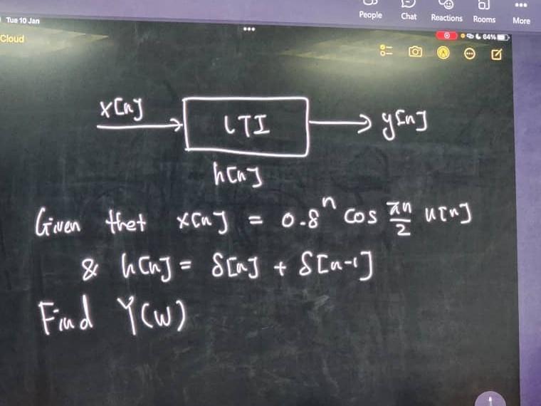 Solved x[n]h[n]lTI→y[n] Giwen thet x[n]=0.8ncos2πnu[n] | Chegg.com