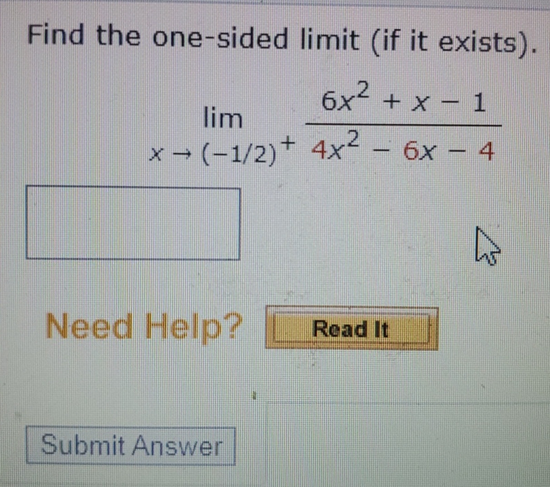 Solved Find the one-sided limit (if it | Chegg.com