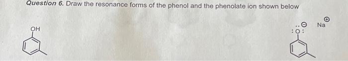 Solved Question 6. Draw the resonance forms of the phenol | Chegg.com