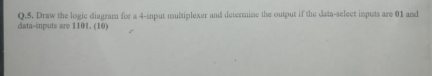 Q.5. ﻿Draw the logic diagram for a 4-input | Chegg.com