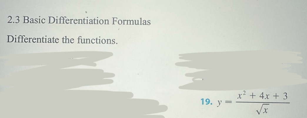 Solved 2.3 ﻿Basic Differentiation FormulasDifferentiate the | Chegg.com