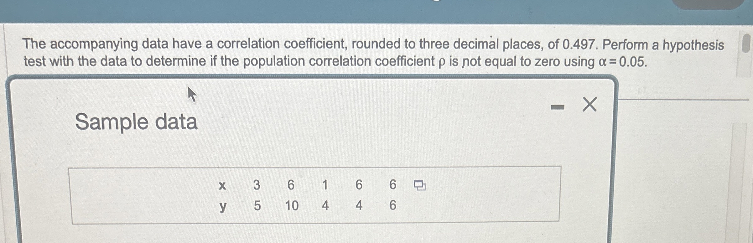 Solved The accompanying data have a correlation coefficient, | Chegg.com