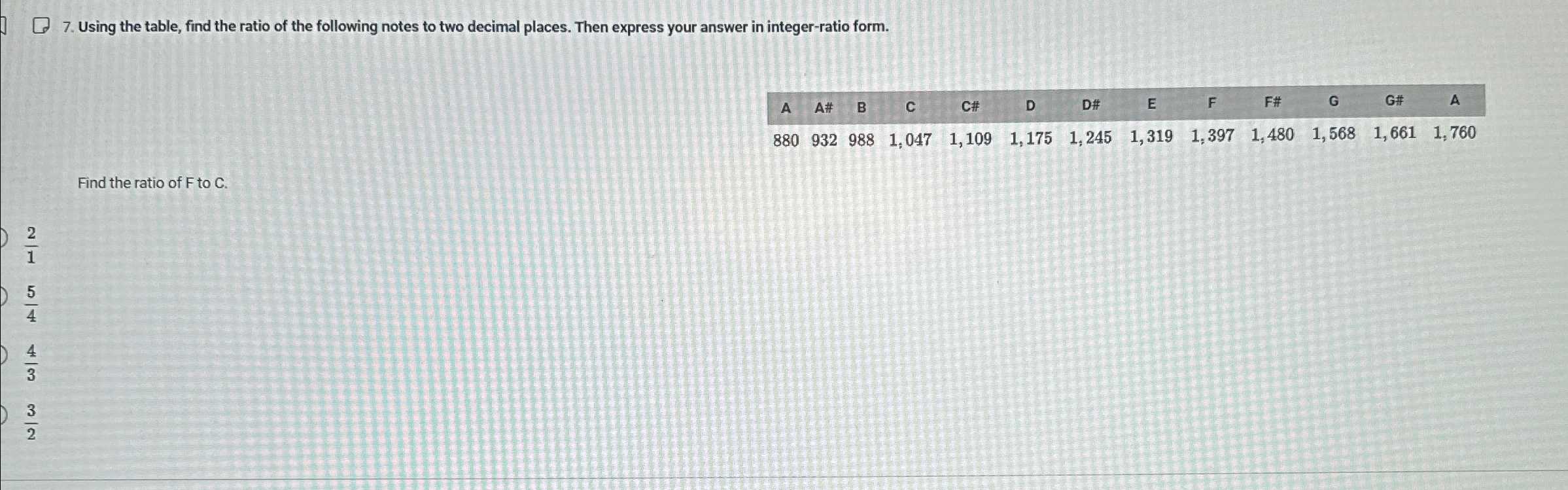 Solved Using the table, find the ratio of the following | Chegg.com