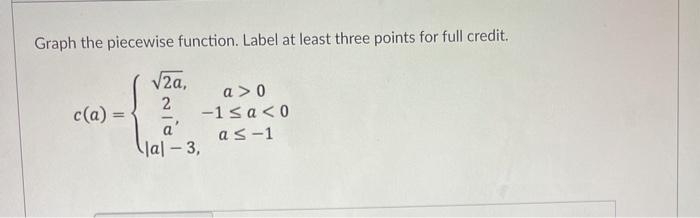 Solved Graph the piecewise function. Label at least three | Chegg.com
