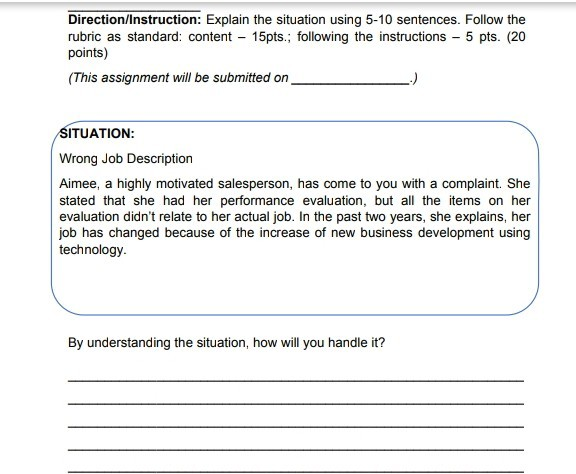 Solved Direction/Instruction: Explain the situation using | Chegg.com