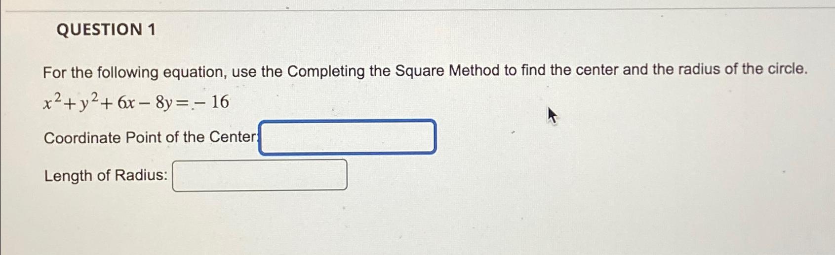 Solved QUESTION 1For the following equation, use the | Chegg.com