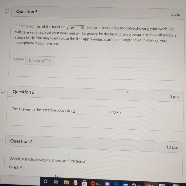 Solved Question 5 5 pts Find the domain of the function 2 | Chegg.com Solved Question 5 5 pts Find the domain of the function 2 | Chegg.com