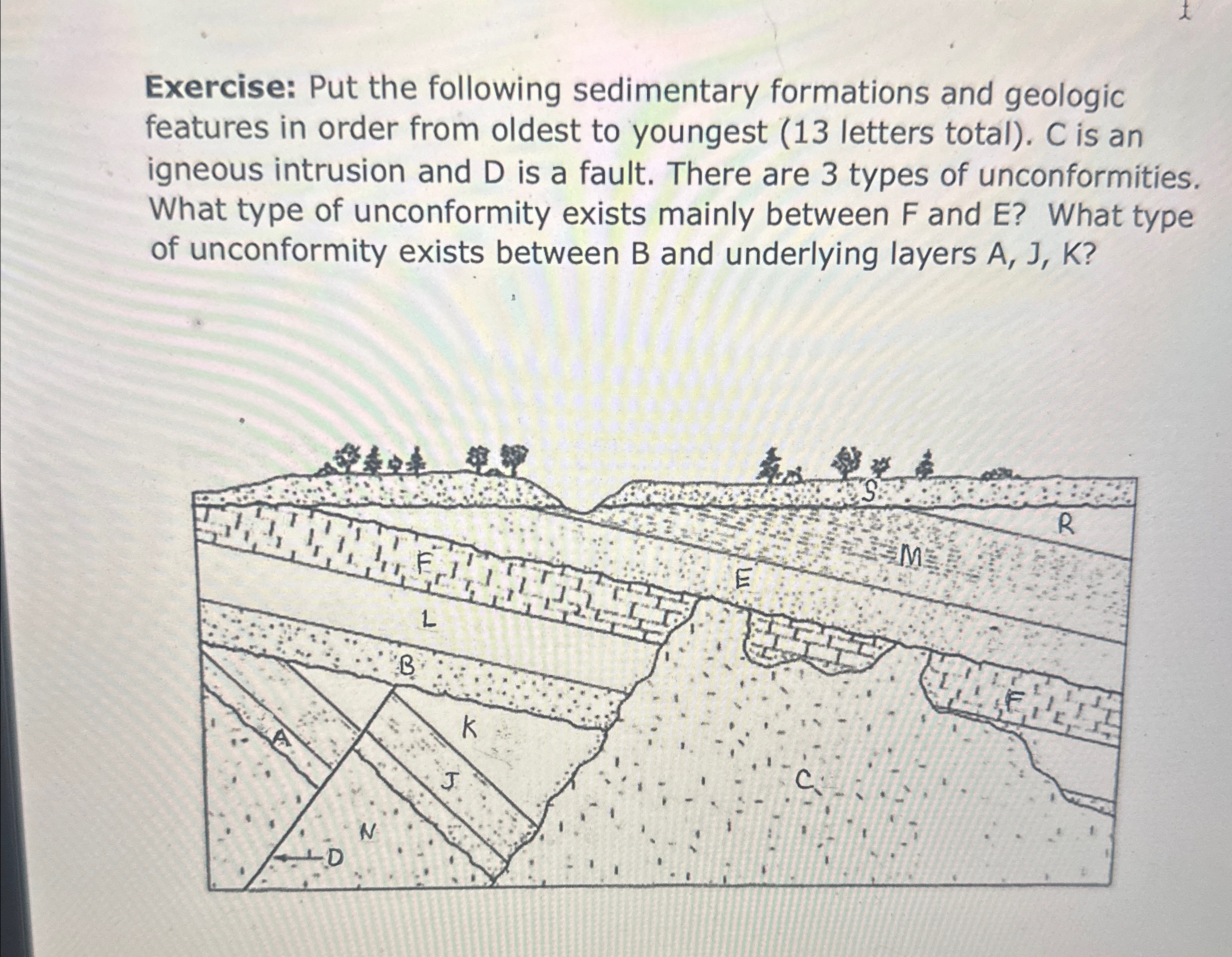 Solved Exercise: Put the following sedimentary formations | Chegg.com