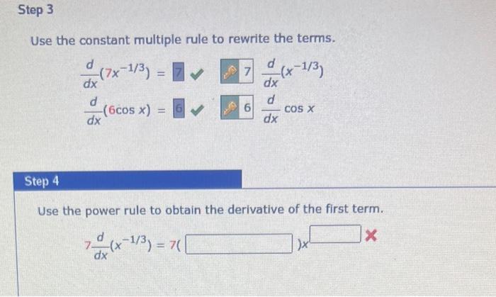 Solved Use the constant multiple rule to rewrite the terms. | Chegg.com