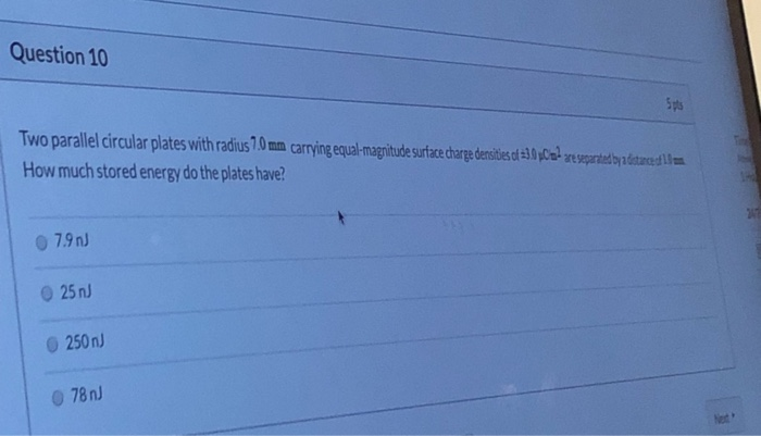 Solved Question 10 5 Two parallel circular plates with | Chegg.com