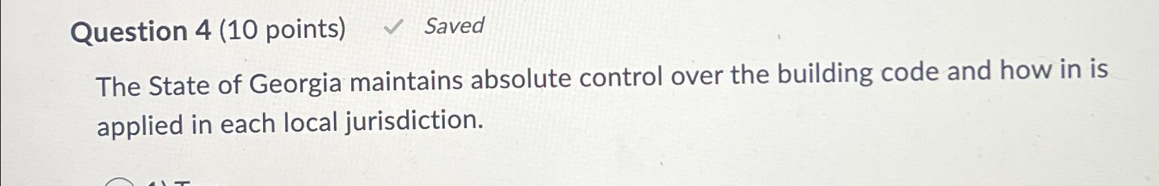 Solved Question 4 (10 ﻿points)SavedThe State of Georgia | Chegg.com