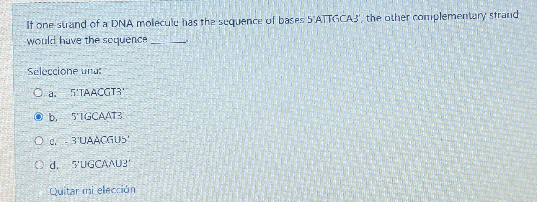 Solved If one strand of a DNA molecule has the sequence of | Chegg.com