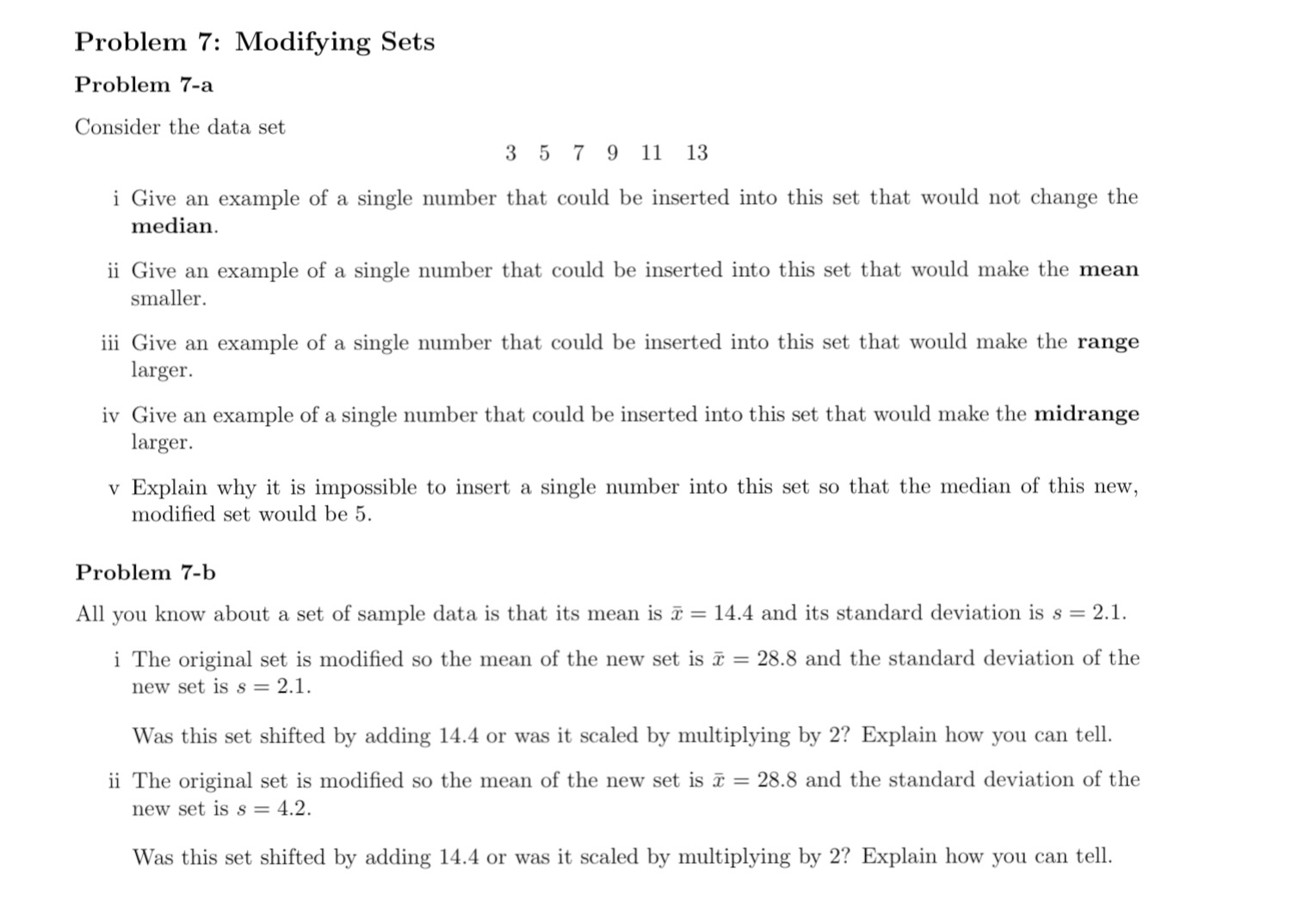 Solved Problem 7: Modifying SetsProblem 7-aConsider the data | Chegg.com Solved Problem 7: Modifying SetsProblem 7-aConsider the data | Chegg.com