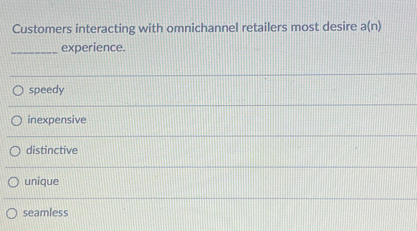 Solved Customers interacting with omnichannel retailers most | Chegg.com