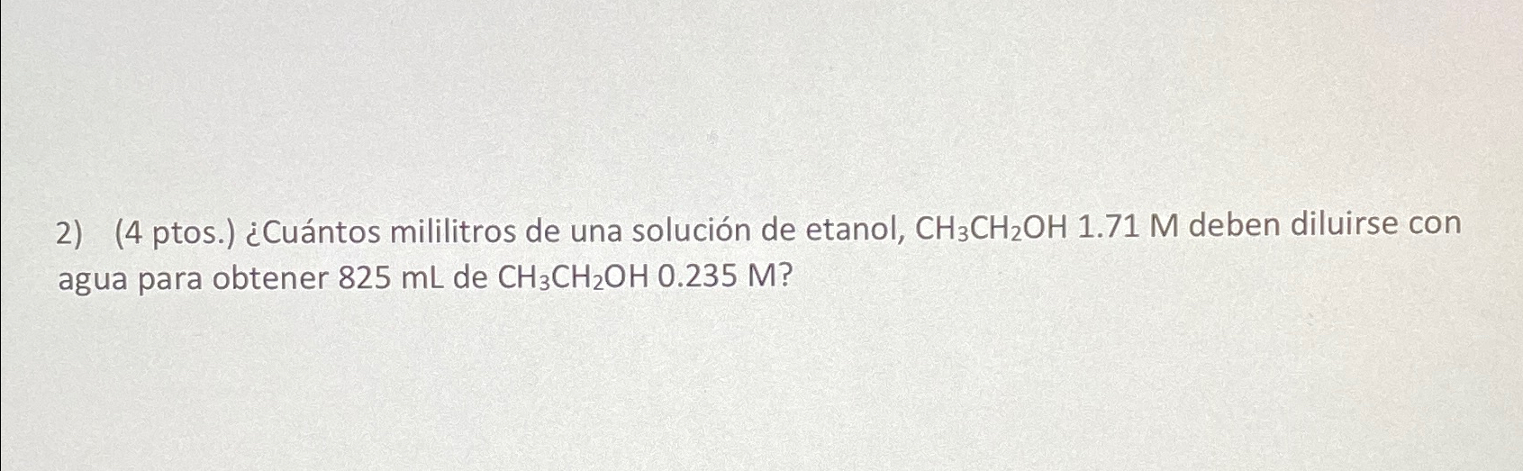 Solved (4 ﻿ptos.) ¿Cuántos mililitros de una solución de | Chegg.com