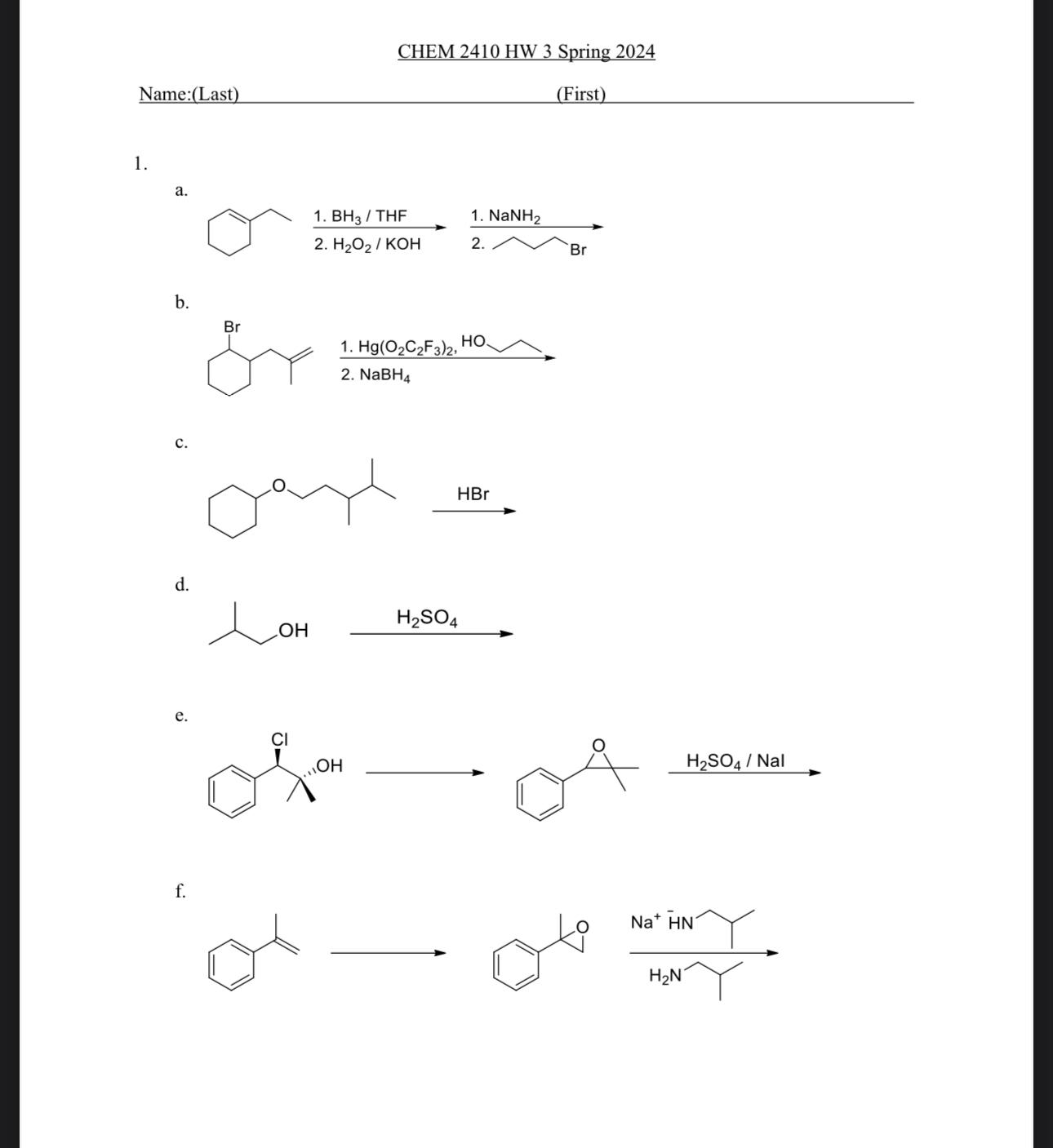 Solved CHEM 2410 ﻿HW 3 ﻿Spring | Chegg.com