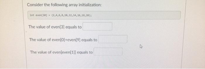 Solved Consider the following array initialization: Int | Chegg.com