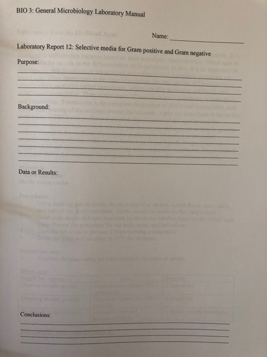 BIO 3: General Microbiology Laboratory Manual | Chegg.com