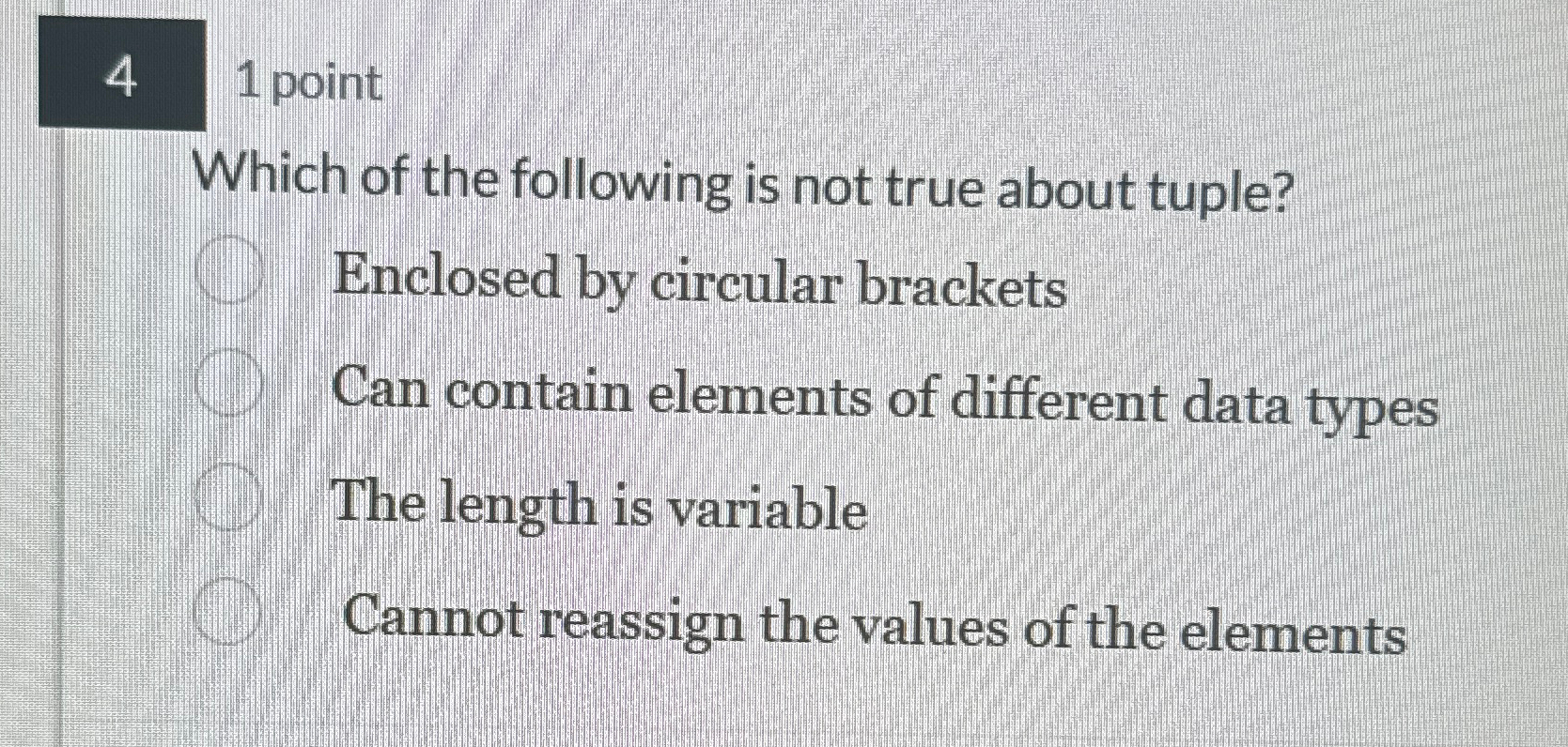 Solved 41 ﻿pointWhich of the following is not true about | Chegg.com