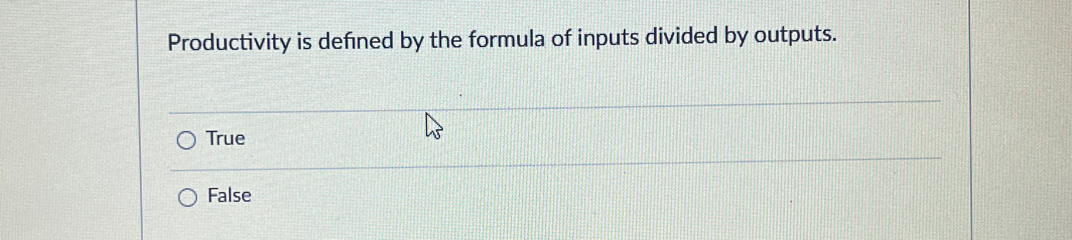 Solved Productivity is defined by the formula of inputs | Chegg.com