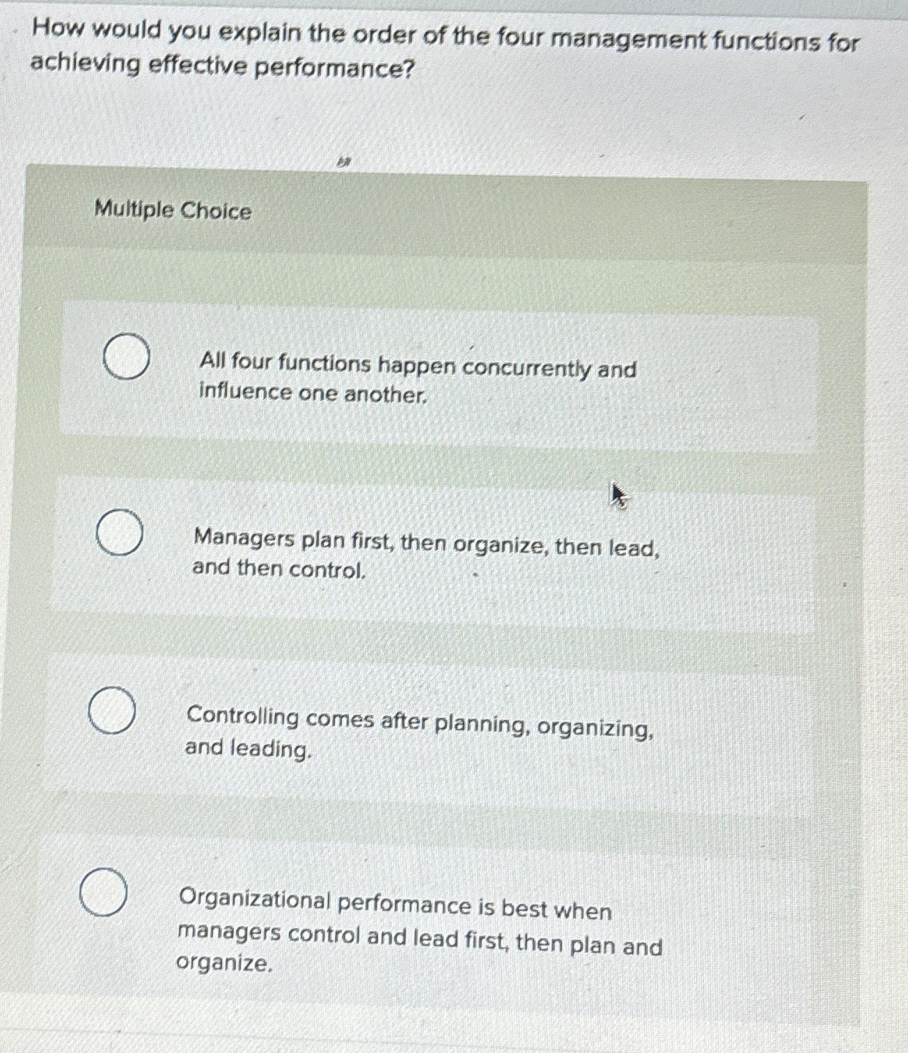 Solved How would you explain the order of the four | Chegg.com