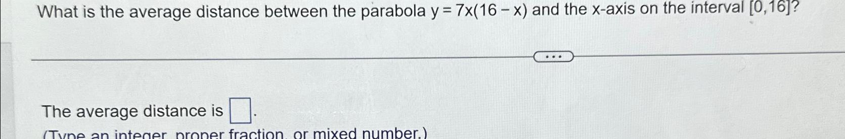 Solved What is the average distance between the parabola | Chegg.com