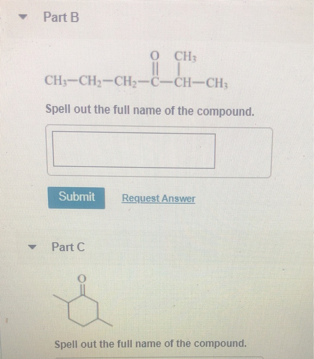 Solved Part A CH3-CH2-CH2-C-H Spell out the full name of the | Chegg.com