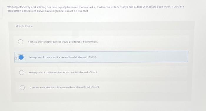 Solved Working efficiently and splitting her time equally | Chegg.com