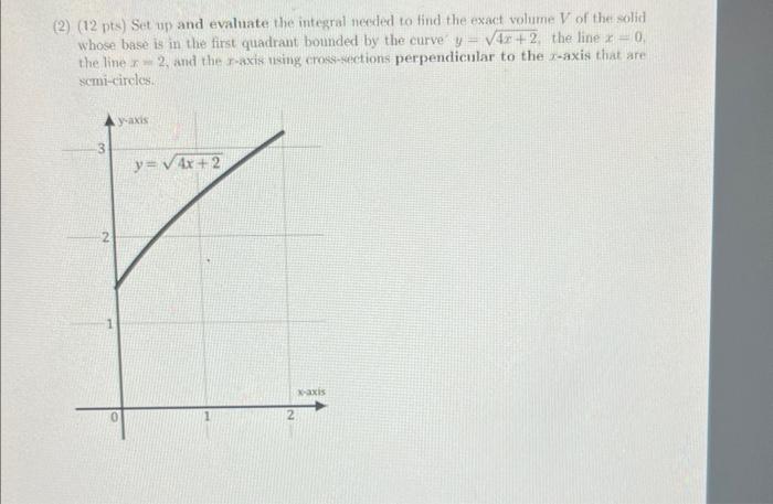 Solved (2) (12 pts) Set up and evaluate the integral nested | Chegg.com
