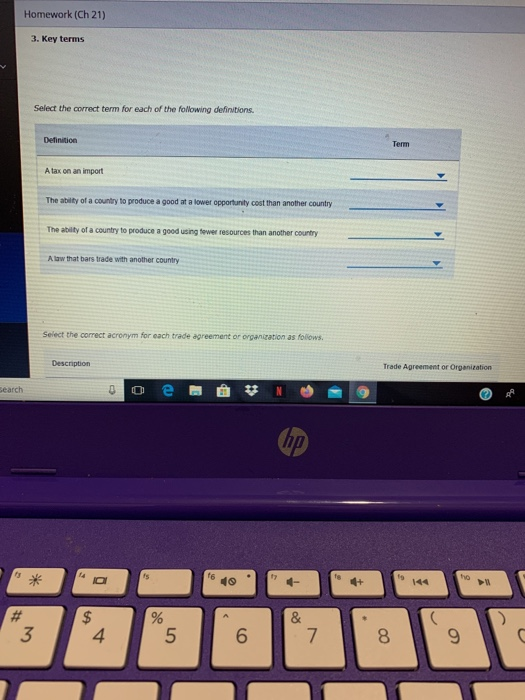 Homework (Ch 21) 3. Key terms Select the correct term | Chegg.com