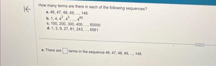 Solved How many terms are there in each of the following | Chegg.com