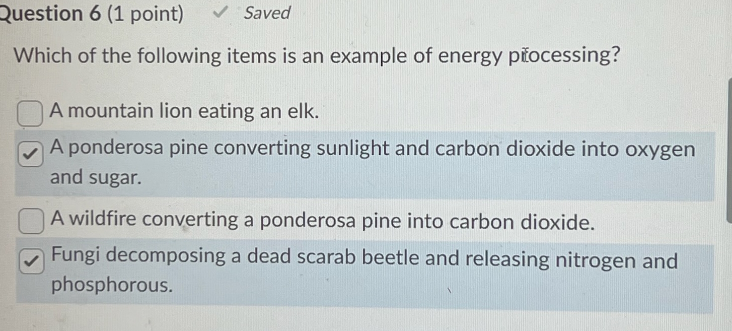Solved Question 6 (1 ﻿point) ﻿SavedWhich of the following | Chegg.com