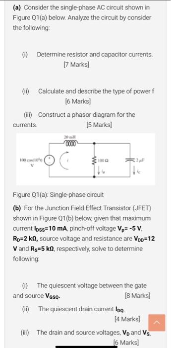 Solved (a) Consider the single-phase AC circuit shown in | Chegg.com