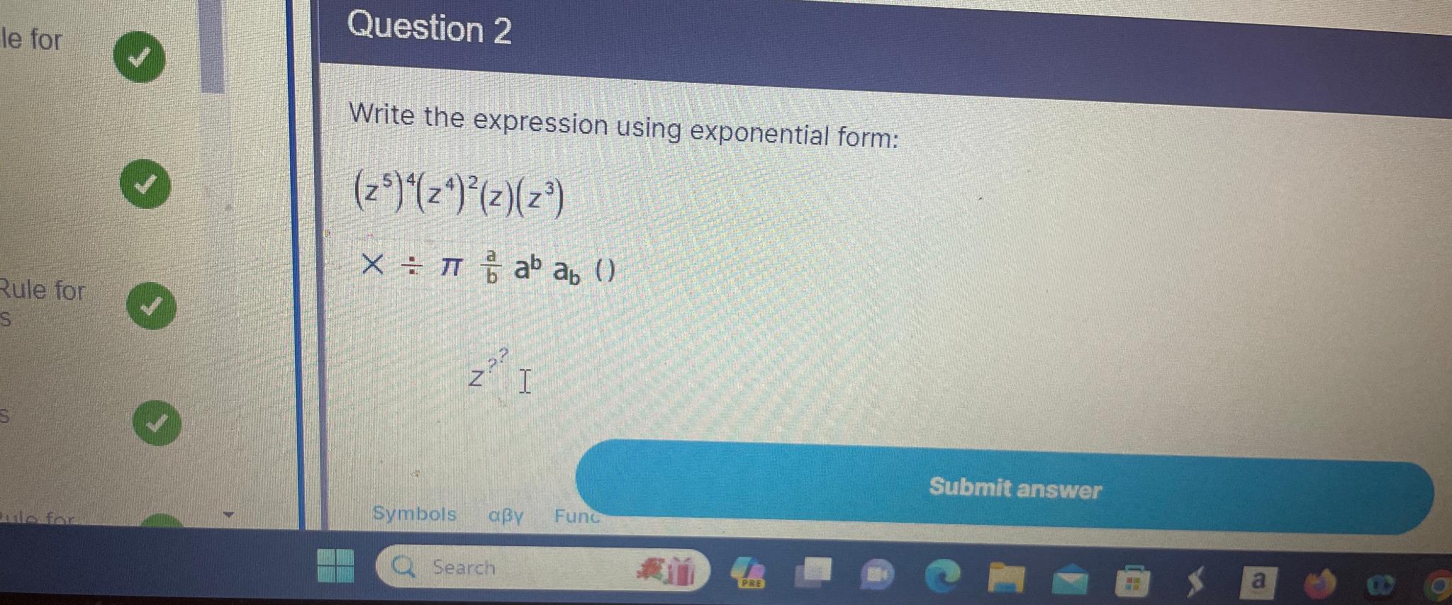 Solved Question 2write The Expression Using Exponential 3836