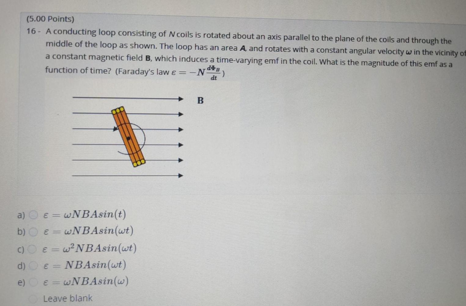 Solved (5.00 Points) 16- A conducting loop consisting of N | Chegg.com