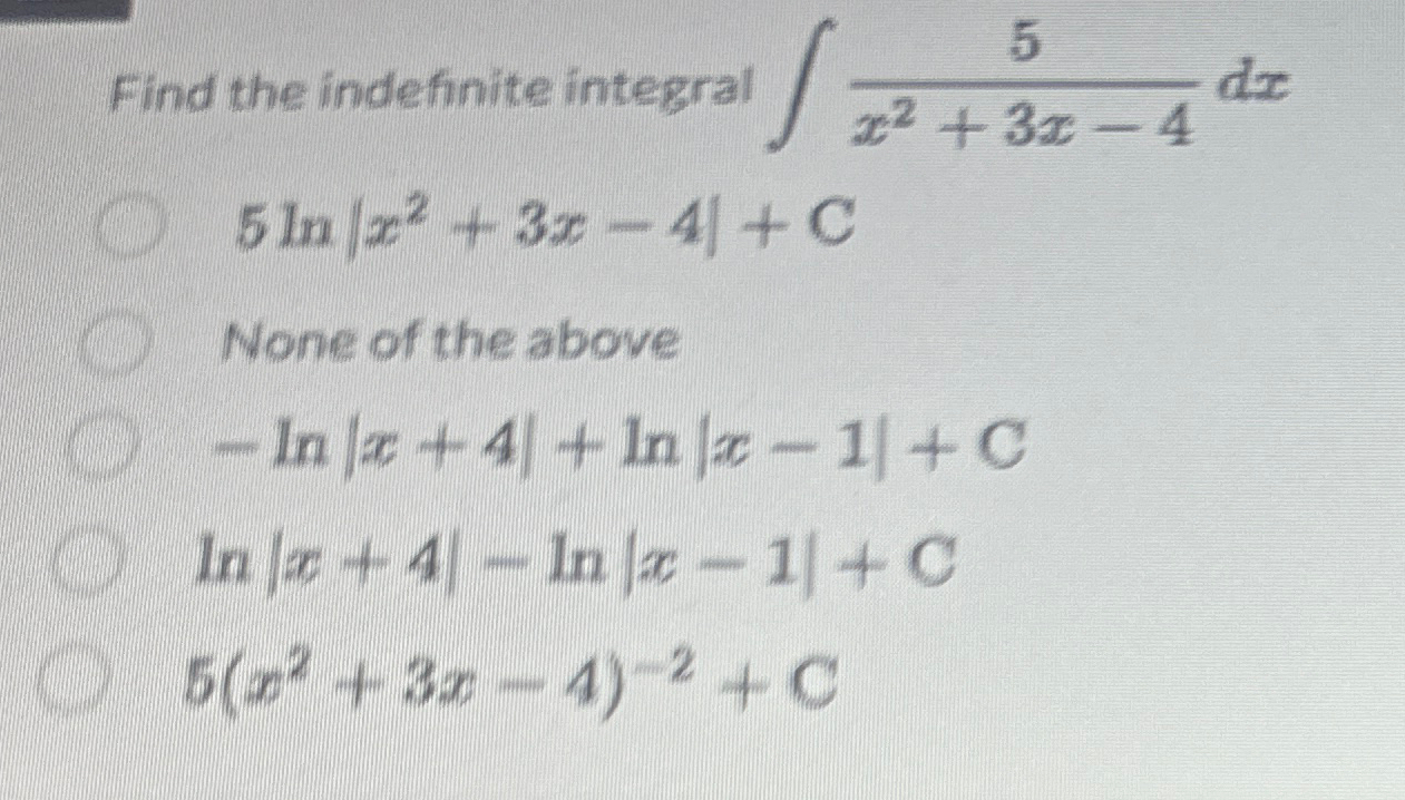 Solved Find the indefinite integral | Chegg.com