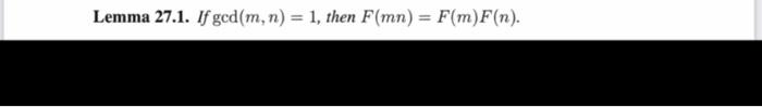 Solved If gcd(m,n)=1, then F(mn)=F(m)F(n)Using this example | Chegg.com