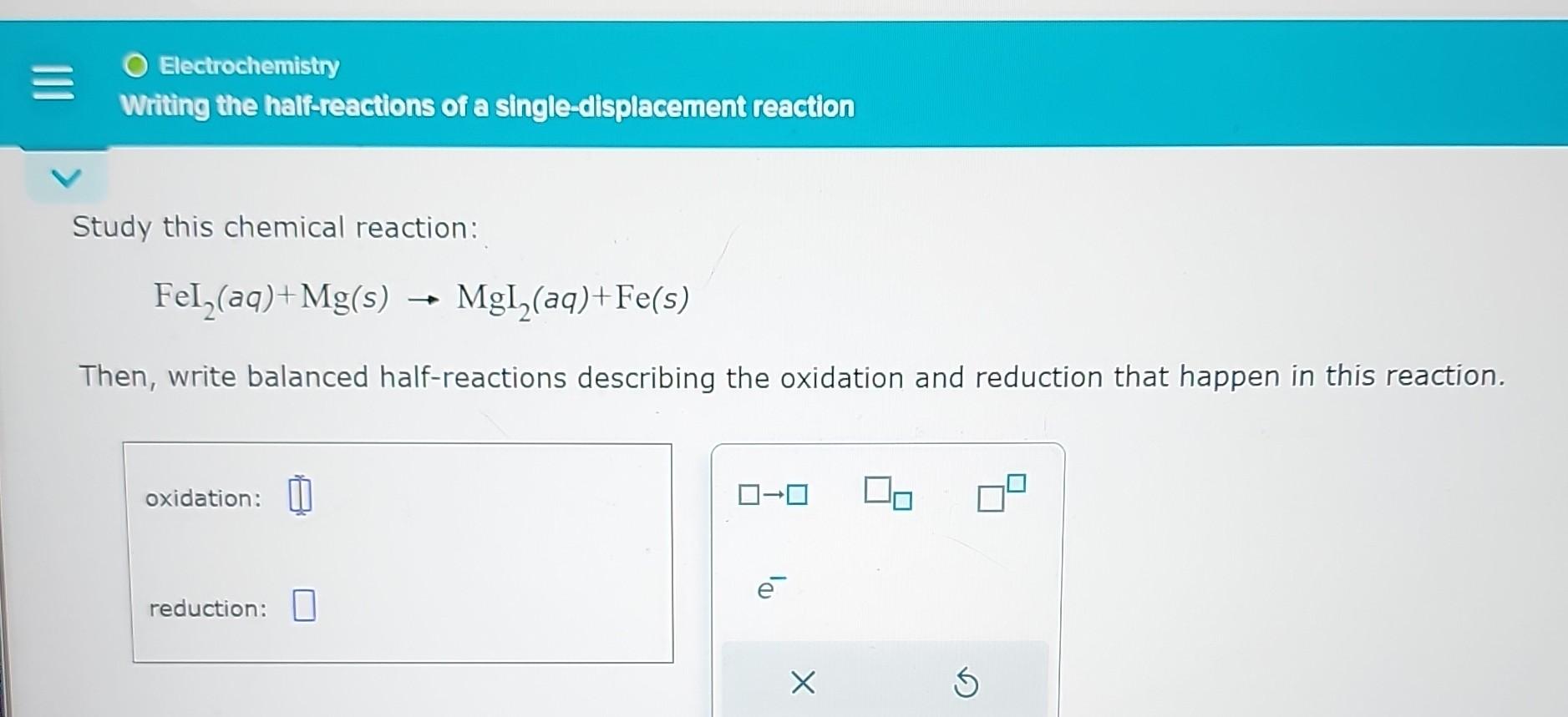 Solved Study this chemical reaction: | Chegg.com