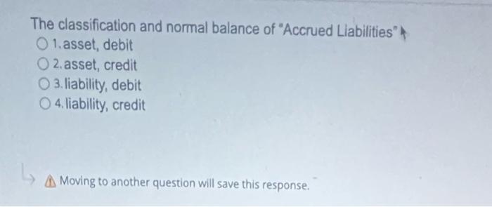 Solved The classification and normal balance of "Accrued | Chegg.com