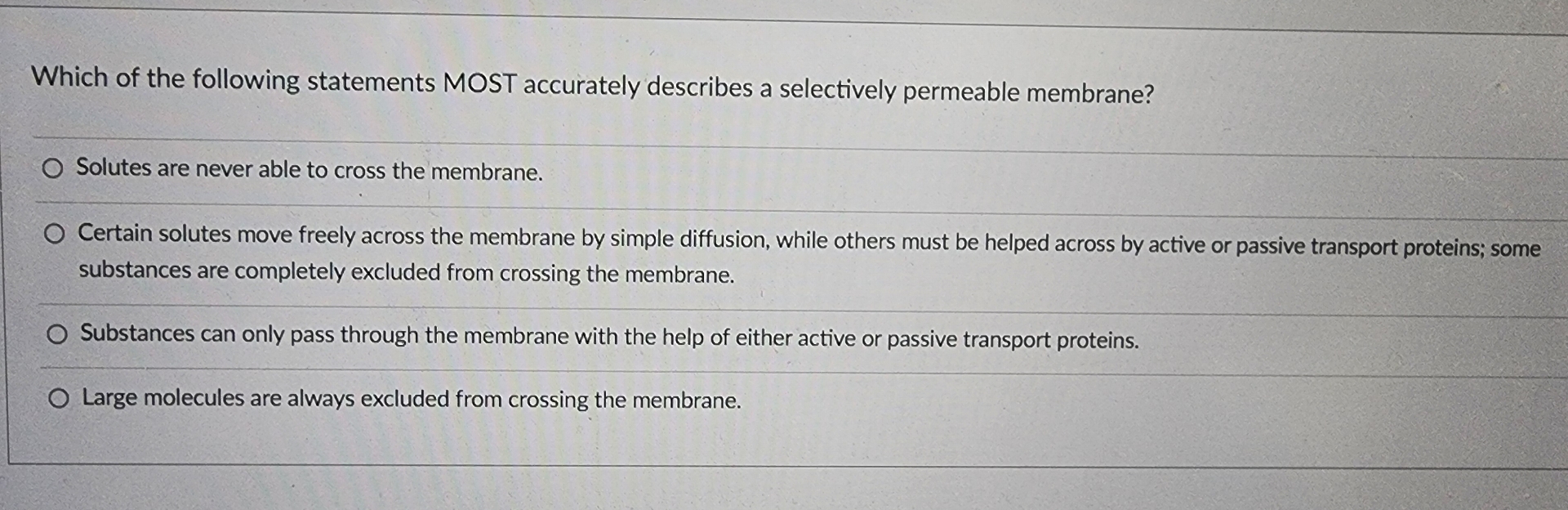 Solved Which of the following statements MOST accurately | Chegg.com