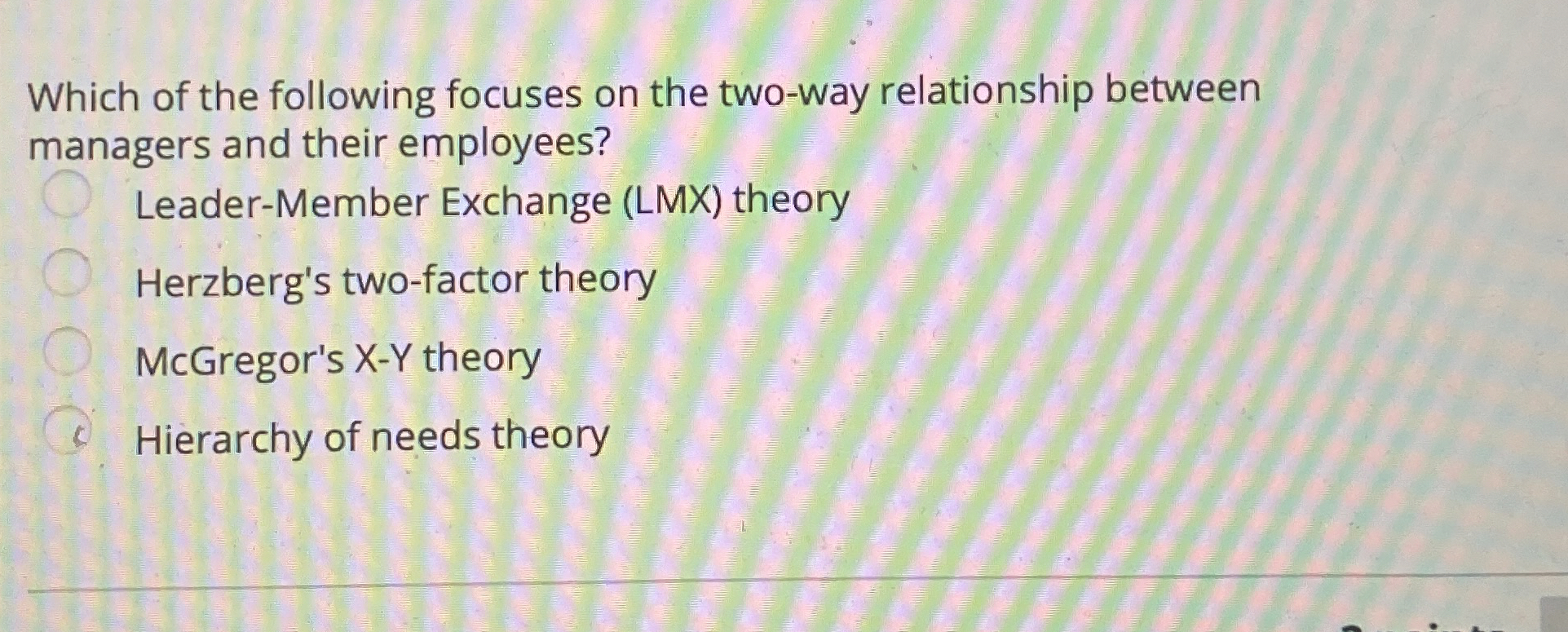 Solved Which of the following focuses on the two-way | Chegg.com