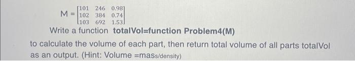 Solved on 1. Create a function called Problem1 that have | Chegg.com