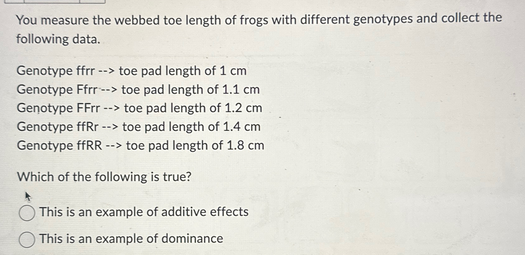 Solved You measure the webbed toe length of frogs with | Chegg.com