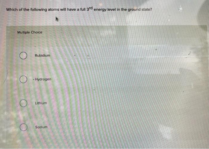 Solved Which of the following atoms will have a full 3rd | Chegg.com